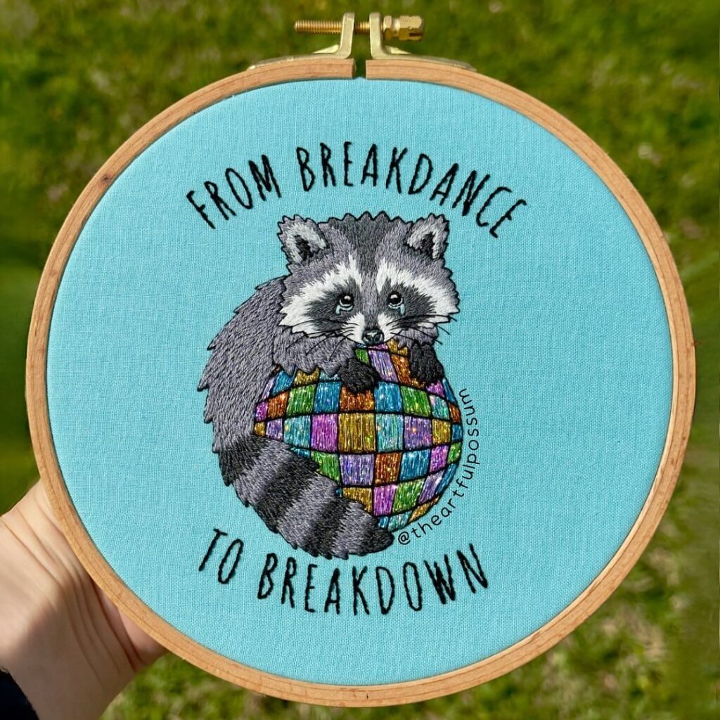 The Artful Possum’s Embroidery is the Best Kind of Silly - penguinmd